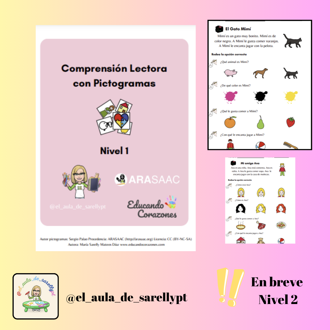 Cuaderno de Comprensión Lectora con Pictogramas Nivel 1